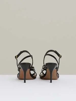 REISS Elise Leather Stiletto Sandals