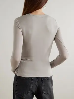 AGOLDE Eve Twist Ruched Top - Gray