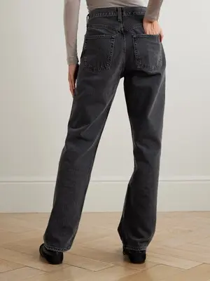 AGOLDE Kelly Mid-rise Straight-leg Organic Jeans - Black