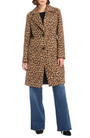 Vince Camuto Printed Single Breasted Coat