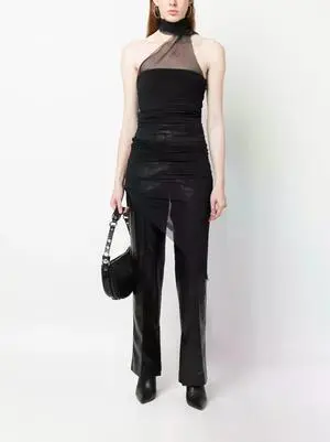 LUDOVIC DE SAINT SERNIN Asymmetric Halterneck Sheer Top