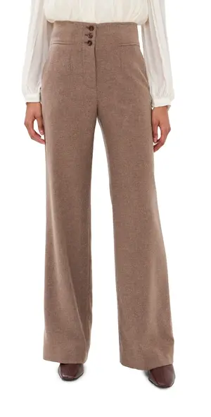 Women's Boiled Wool Barrel Leg Pants