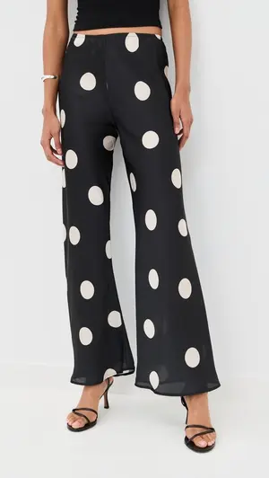 LE BOP Ellie Polka-dot Print Pants - Black/white Dot