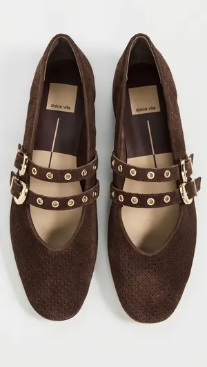 Dolce Vita Baylee Grommet Flats - Dark Brown