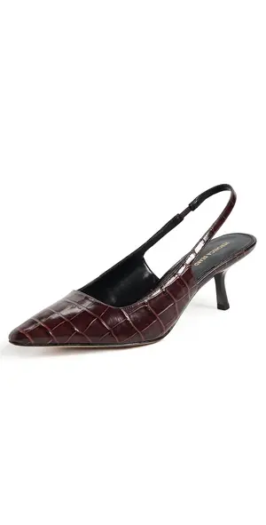Veronica Beard Cashel Croc-embossed Leather Pumps - Chocolate