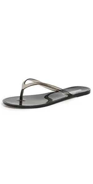BLACK SUEDE STUDIO Crystal Jelly Flip Flops - Black