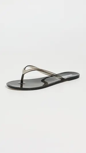 BLACK SUEDE STUDIO Crystal Jelly Flip Flops - Black