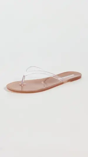 BLACK SUEDE STUDIO Crystal Jelly Flip Flops - Old Rose/clear