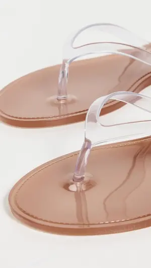 BLACK SUEDE STUDIO Crystal Jelly Flip Flops - Old Rose/clear