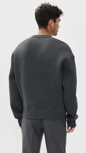 AMI Paris Embroidered Logo Fleece Back Sweatshirt