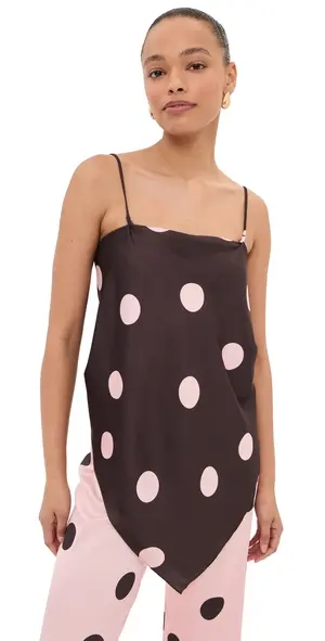 LE BOP Frankie Top - Brown/pink Dot