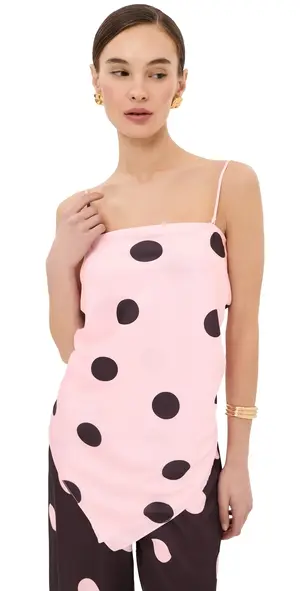 LE BOP Frankie Top - Pink/brown Dot
