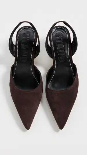 Staud Sebastian Slingback Heels - Espresso