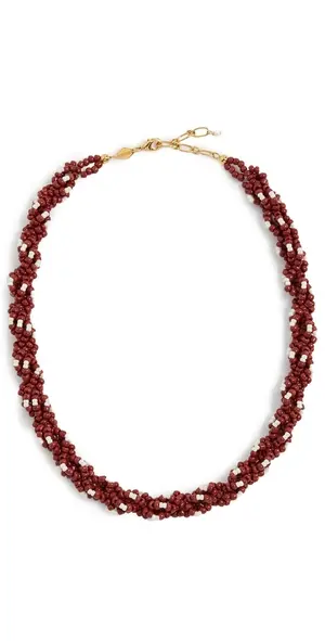 Anni Lu Beaded Necklace - Deep Burgundy