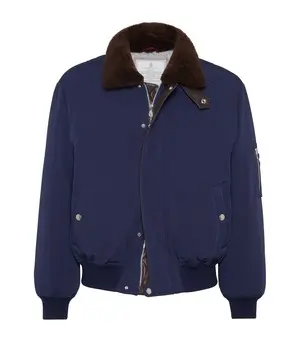 Brunello Cucinelli Down-filled Bomber Jacket - Blue