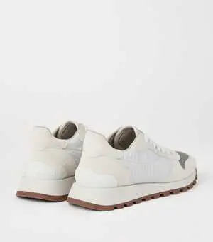 Brunello Cucinelli Suede Technical Sneakers - White