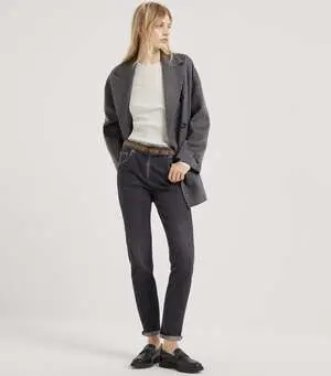 Brunello Cucinelli Cashmere Double-breasted Pea Coat - Grey