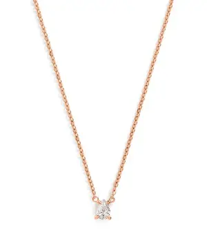 Harrods Pear Diamond Pendant Necklace - Rose Gold