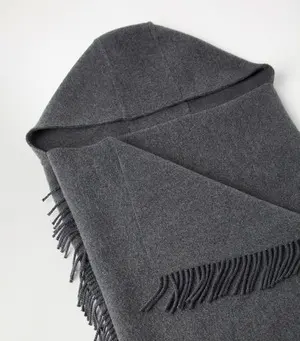 Brunello Cucinelli Wool-cashmere Hooded Scarf - Grey