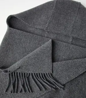 Brunello Cucinelli Wool-cashmere Hooded Scarf - Grey