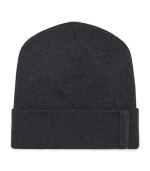 Brunello Cucinelli Cashmere Ribbed Beanie - Black