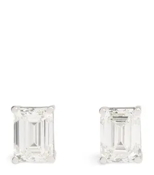 Harrods Diamond Stud Earrings - White