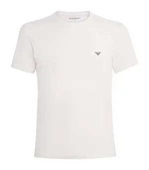 Emporio Armani Stretch-cotton Eagle Logo Crew-neck T-shirt