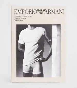 Emporio Armani Stretch-cotton Eagle Logo Crew-neck T-shirt