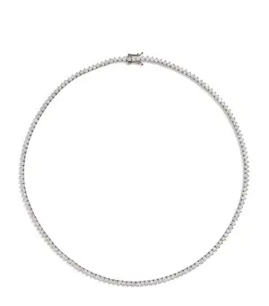 Harrods Gold And Diamond Tennis Necklace - White