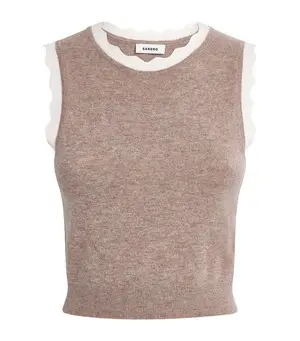 Sandro Wool-cashmere Cropped Tank Top - Brown