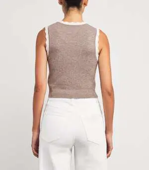 Sandro Wool-cashmere Cropped Tank Top - Brown