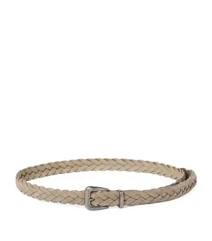 Brunello Cucinelli Braided Leather Belt Brown