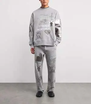 DOMREBEL Cotton College Logo Sweatshirt