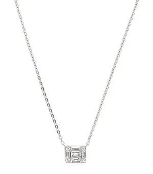 Harrods Gold And Diamond Square Illusion Necklace - White