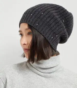 Brunello Cucinelli Cashmere-silk Beanie - Black