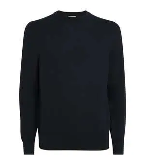 Sandro Wool Crew-neck Sweatshirt - Blue