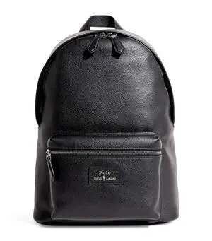 Polo Ralph Lauren Pebbled Leather Backpack - Black