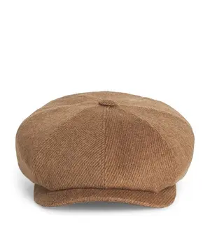 Stetson Cashmere Hatteras Flat Cap - Orange
