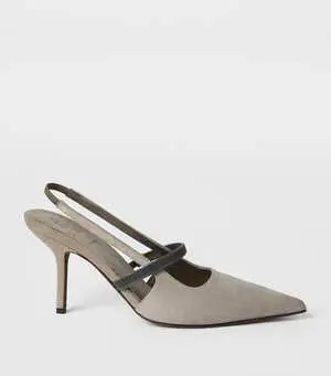 Brunello Cucinelli Suede Slingback Heels
