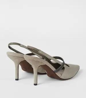 Brunello Cucinelli Suede Slingback Heels
