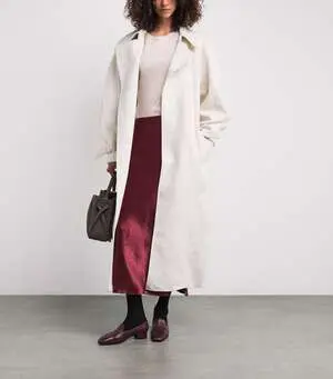 Vince Crinkled Satin Midi Skirt