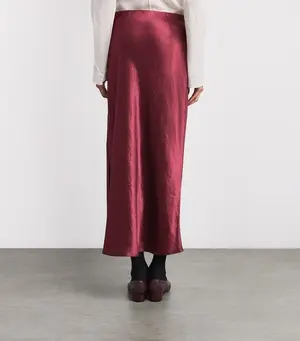 Vince Crinkled Satin Midi Skirt