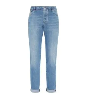 Brunello Cucinelli Medium Wash Jeans For Men