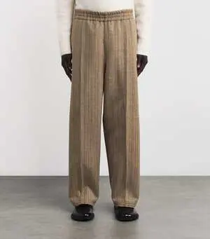 AMI Paris Wool-blend Wide-leg Trousers
