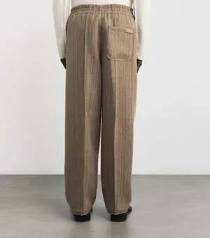 AMI Paris Wool-blend Wide-leg Trousers
