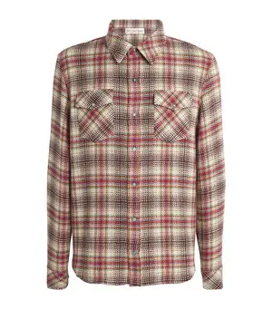 GOD'S TRUE CASHMERE Cashmere Tartan Overshirt - Orange