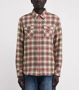 GOD'S TRUE CASHMERE Cashmere Tartan Overshirt - Orange