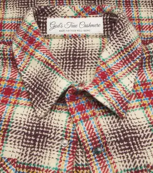 GOD'S TRUE CASHMERE Cashmere Tartan Overshirt - Orange