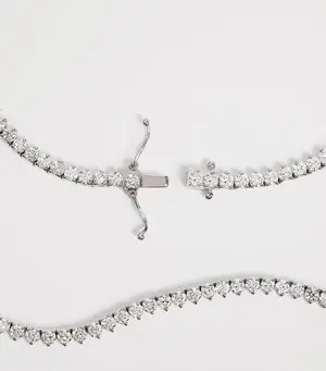 Harrods Diamond Tennis Necklace - White