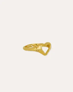 OTTOMAN HANDS Outline Heart Stacking Ring - Gold
